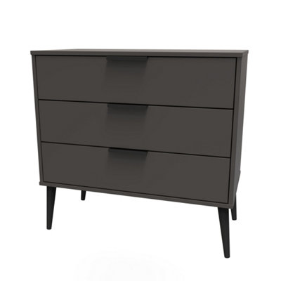 Fuji 3 Drawer Chest in Graphite (Ready Assembled)