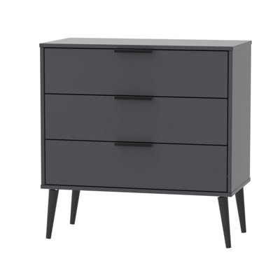 Fuji 3 Drawer Chest in Graphite (Ready Assembled)