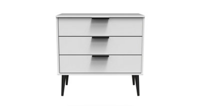 Fuji 3 Drawer Chest in White Matt (Ready Assembled) | DIY at B&Q