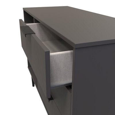 Fuji 3 Drawer TV Unit in Graphite (Ready Assembled)