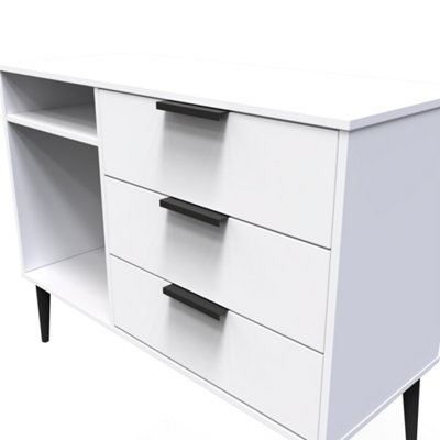 Fuji 3 Drawer TV Unit in White Matt (Ready Assembled)