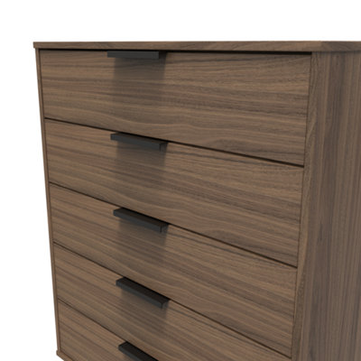 Fuji 5 Drawer Chest in Carini Walnut (Ready Assembled)