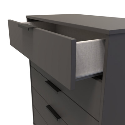 Fuji 5 Drawer Chest in Graphite (Ready Assembled)