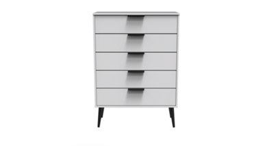 Fuji 5 Drawer Chest in White Matt (Ready Assembled)