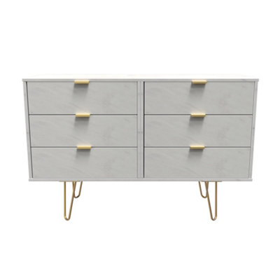 Fuji 6 Drawer Chest in Marble (Ready Assembled) | DIY at B&Q