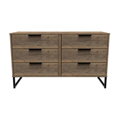 Fuji 6 Drawer Chest in Vintage Oak (Ready Assembled)