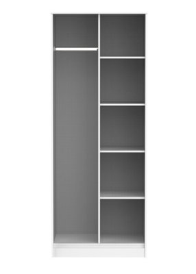 Fuji Open Wardrobe in Grey Matt & White (Ready Assembled) at B&Q