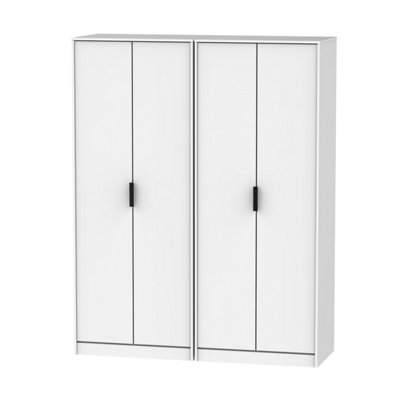 Fuji Quad Wardrobe in White Matt (Ready Assembled)