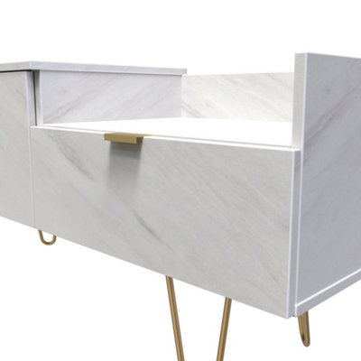 Fuji TV Console Unit in Marble (Ready Assembled)