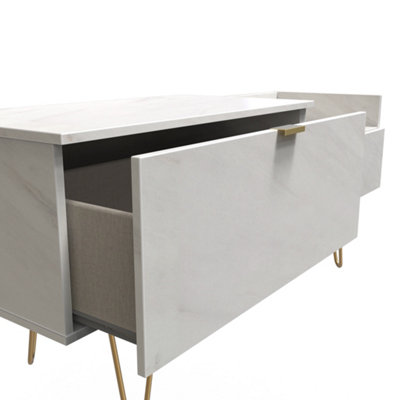 Fuji TV Console Unit in Marble (Ready Assembled)