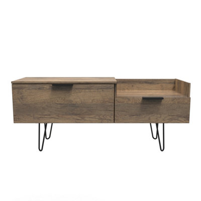 Fuji TV Console Unit in Vintage Oak (Ready Assembled)