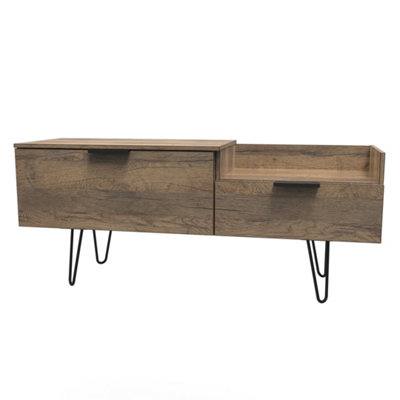 Fuji TV Console Unit in Vintage Oak (Ready Assembled)