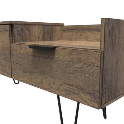 Fuji TV Console Unit in Vintage Oak (Ready Assembled)