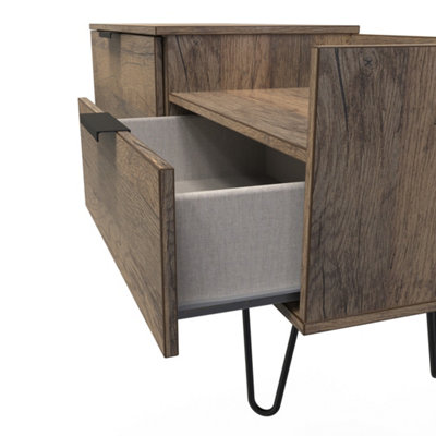 Fuji TV Console Unit in Vintage Oak (Ready Assembled)