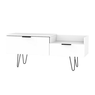 Fuji TV Console Unit in White Matt (Ready Assembled)