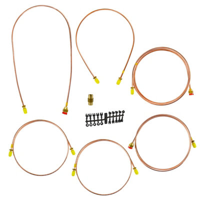 Full Copper & Brass Brake Line Fitting Set to fit MGB Dual With Servo