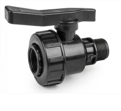 Full Flow Single Union Ball Valve PP 1" BSPF - M