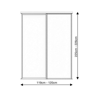 Full Length Mirror 2-Door Sliding Wardrobe Door Kit, White Frame ...
