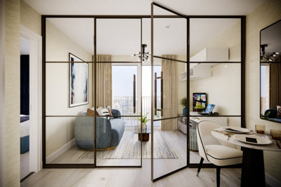 Full Patishon 2.2m wide self install glazed partition French door set ...