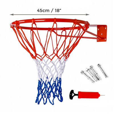 Full Size Basketball Hoop Ring Net Wall Mounted Outdoor Hanging Basket ...
