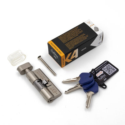 Fullex Kinetica+ K4 3-Star Thumbturn Euro Cylinder - Nickel, 40/40 ...