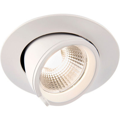 Fully Adjustable Recessed Ceiling Downlight - 15W Warm White LED - Matt ...