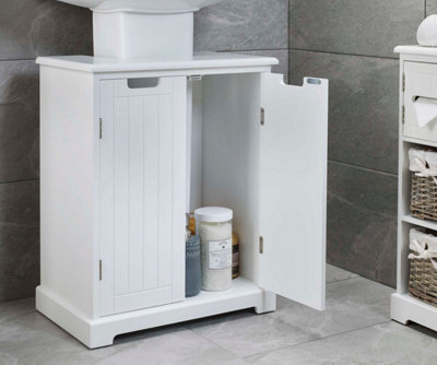 Fully Assembled White Bathroom Under Sink Basin Unit