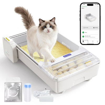 Fully-Open Automatic Self Cleaning Litter Box, Extra Large Space ...