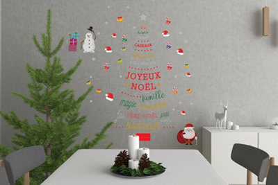 Fun French Quotes Christmas Tree Wall Sticker Set Art Decals Home ...