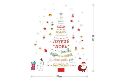 Fun French Quotes Christmas Tree Wall Sticker Set Art Decals Home ...