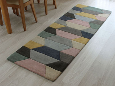 Funk Honeycomb Runner Pastel Rug 200x300cm for the Living Room