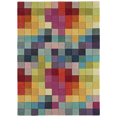 Funk Multi Colour Boxes Rug Rug 170x240cm for the Living Room