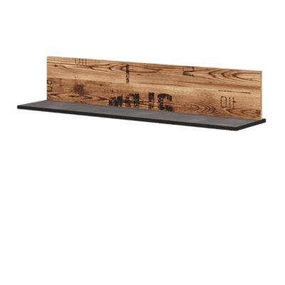 Funky Fargo Hanging Shelf with Concrete-Like Ledge and Oak Backboard in ...