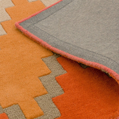 Funky Handmade Modern Wool Hand Made Abstract Easy to Clean DiningRoom ...