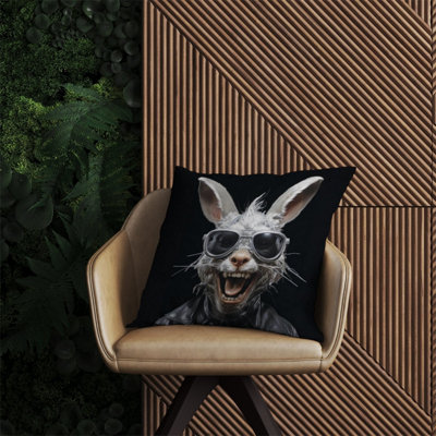 Funky Rabbit Face Outdoor Cushion 60cm x 60cm
