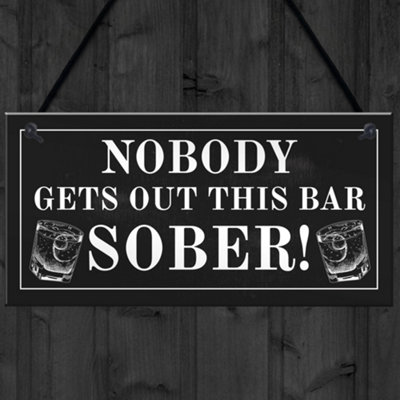 FUNNY BAR SIGN FOR HOME HANGING GARDEN PUB PLAQUE GIN WINE GIFT