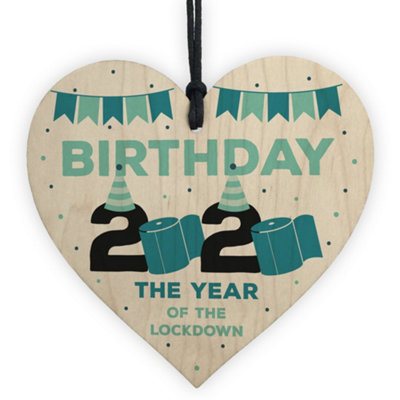 Funny Birthday Gift LOCKDOWN Gift Mum Dad Son Daughter Gift Wood Heart ...