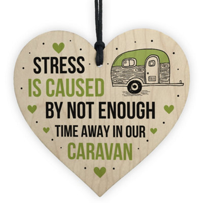 Funny Caravan Sign Wood Heart Hanging Door Wall Sign Campervan Sign ...