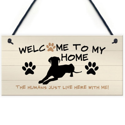 Funny Dog Sign Welcome Sign Dog Lovers Gift For Women Home Decor Animal ...