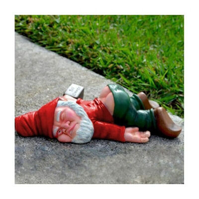 Funny Drunk Garden Dwarf M Garden Statue, Red
