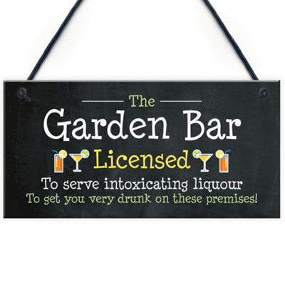 Funny Garden Bar Sign Licensed Plaque Home Bar Pub Man Cave Sign Gift ...