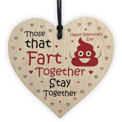 Funny Gift For Valentines Day Wood Heart Gift For Boyfriend Girlfriend ...