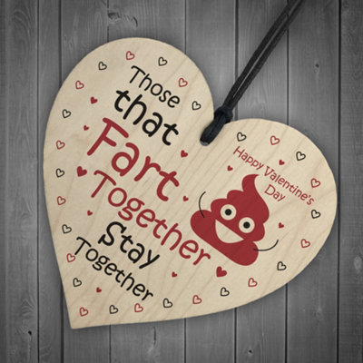 Funny Gift For Valentines Day Wood Heart Gift For Boyfriend Girlfriend ...