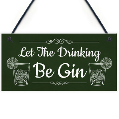 Funny Gin Sign Home Bar Sign Hanging Garden Summerhouse Sign Gin Bar ...