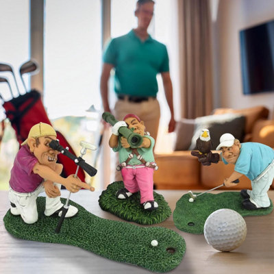 Funny Golf Decoration Figurines Novelty Golfing Statue Sculpture Hand ...