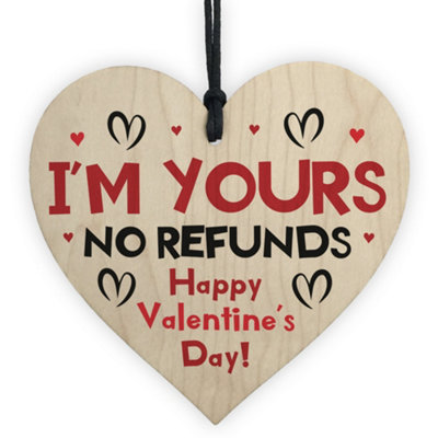 Funny Humour Gift For Valentines Day Wood Heart Joke Gift For Him Her ...