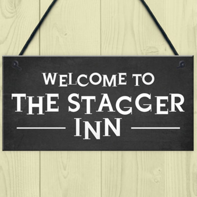 Funny Humour Home Bar Sign STAGGER INN Man Cave Pub Garage Plaque | DIY ...