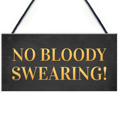 Funny Man Cave Sign Hanging Wall Plaque NO SWEARING Shed Sign Gift For ...