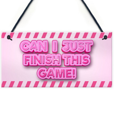 Funny Pink Gaming Sign For Girls Bedroom Gaming Gift For Daughter ...