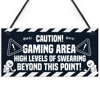 Funny Rude Gaming Sign Gamer Gift For Son Brother Christmas Birthday ...